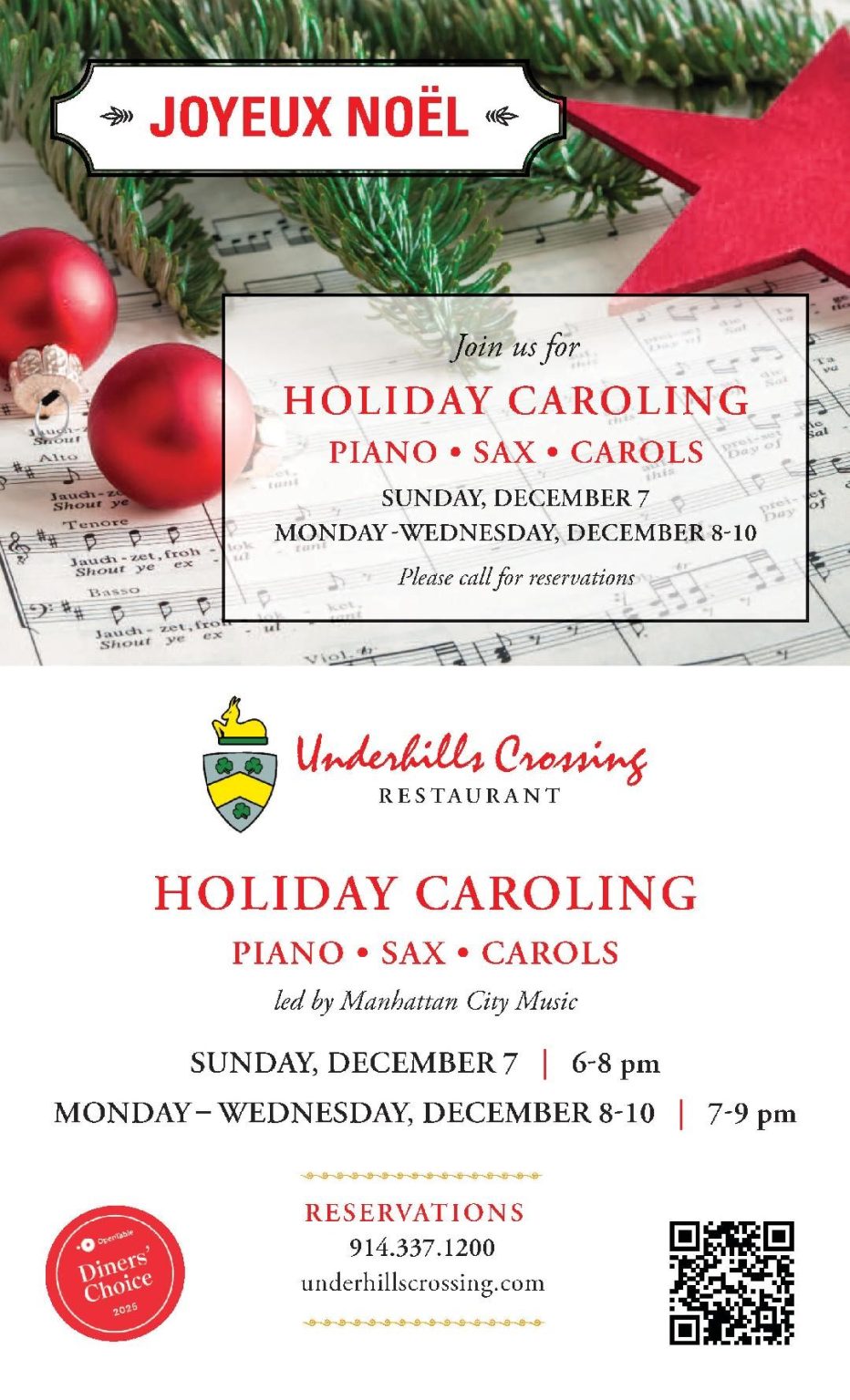 Christmas Caroling with Manhattan City Music - Underhills Crossing ...